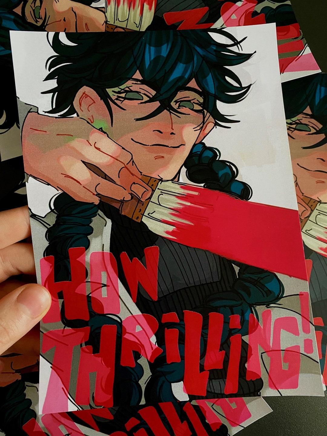 How Thrilling Anime Inspired Art Print Blue, Sky, Artist, Period - Etsy