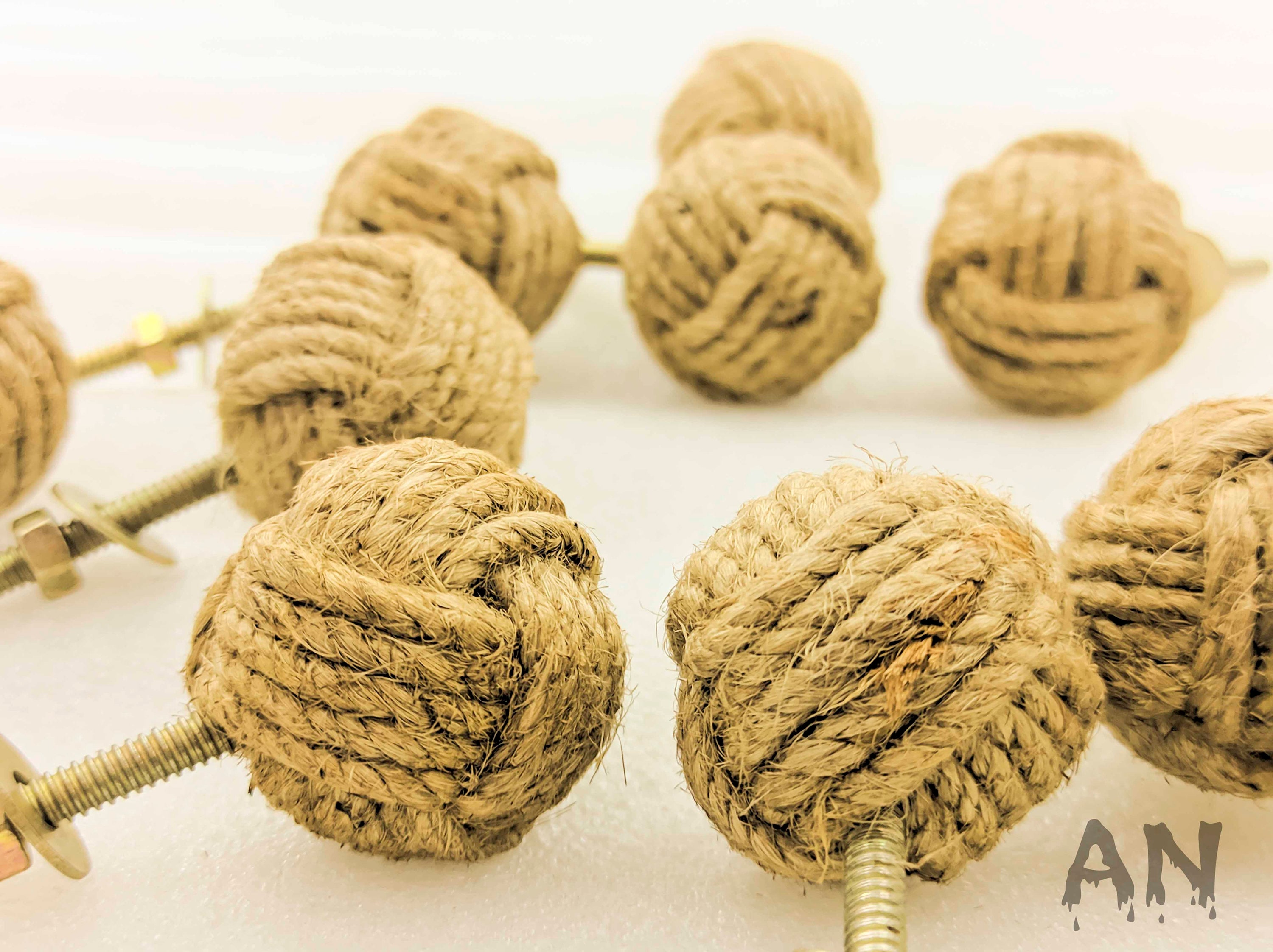 Jute Rope Door Knobs Rope Knot Drawer Pulls and Knobs Pull and Push ...