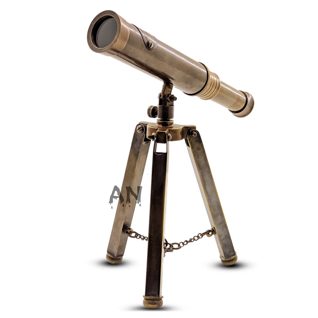 Brass Marine Miniature Telescope With Tripod Desktop Birthday Gift ...