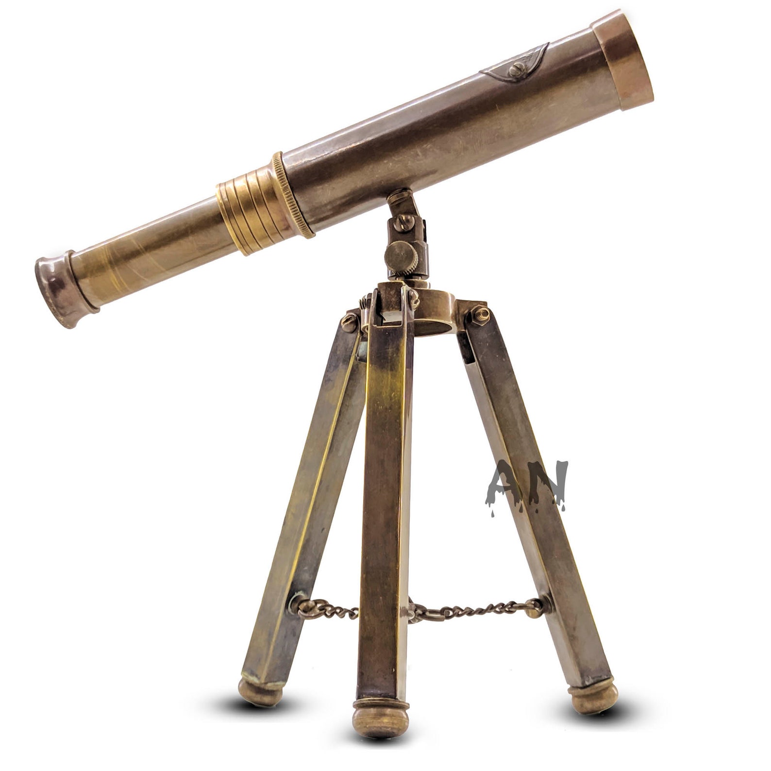 Brass Marine Miniature Telescope With Tripod Desktop Birthday Gift ...