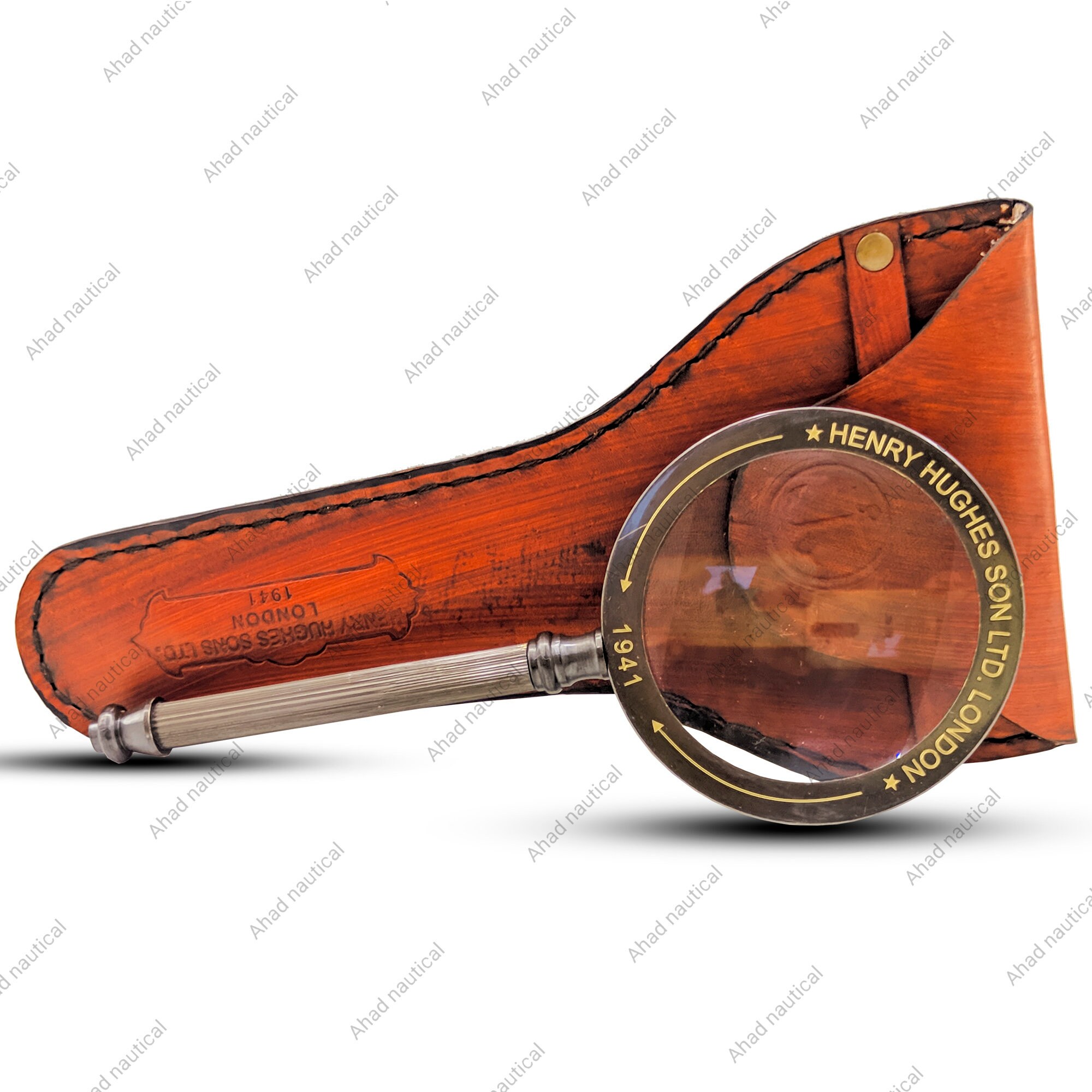 Brass Engraved Handheld Magnifying Glass With Leather Cover - Etsy