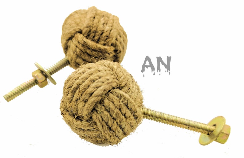 Jute Rope Door Knobs Rope Knot Drawer Pulls and Knobs Pull - Etsy