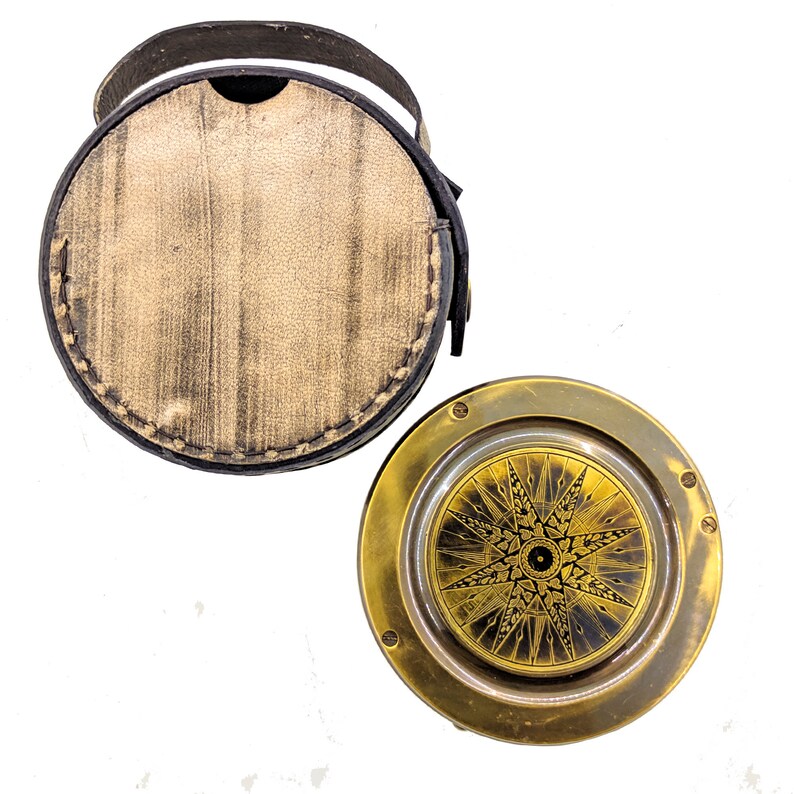 Brass Nautical Desktop Compass With Magnifying Glass Compass - Etsy