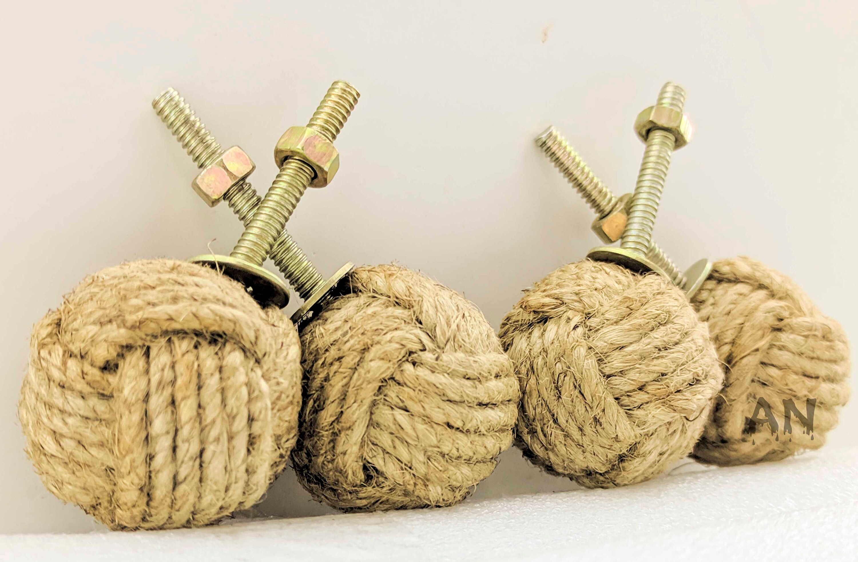 Jute Rope Door Knobs Rope Knot Drawer Pulls and Knobs Pull and Push ...