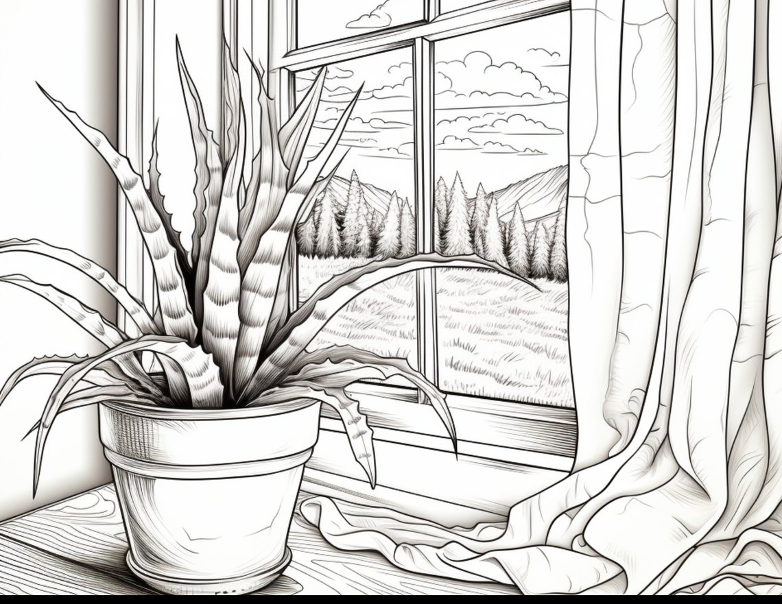 House Plants , Gardens Plant Coloring Pages 20 Printable Pages , Adult ...