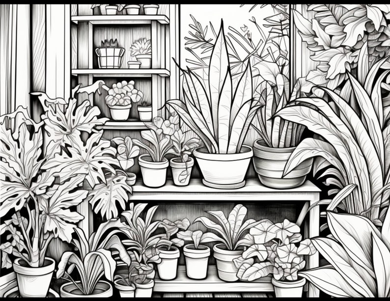 House Plants , Gardens Plant Coloring Pages 20 Printable Pages , Adult ...