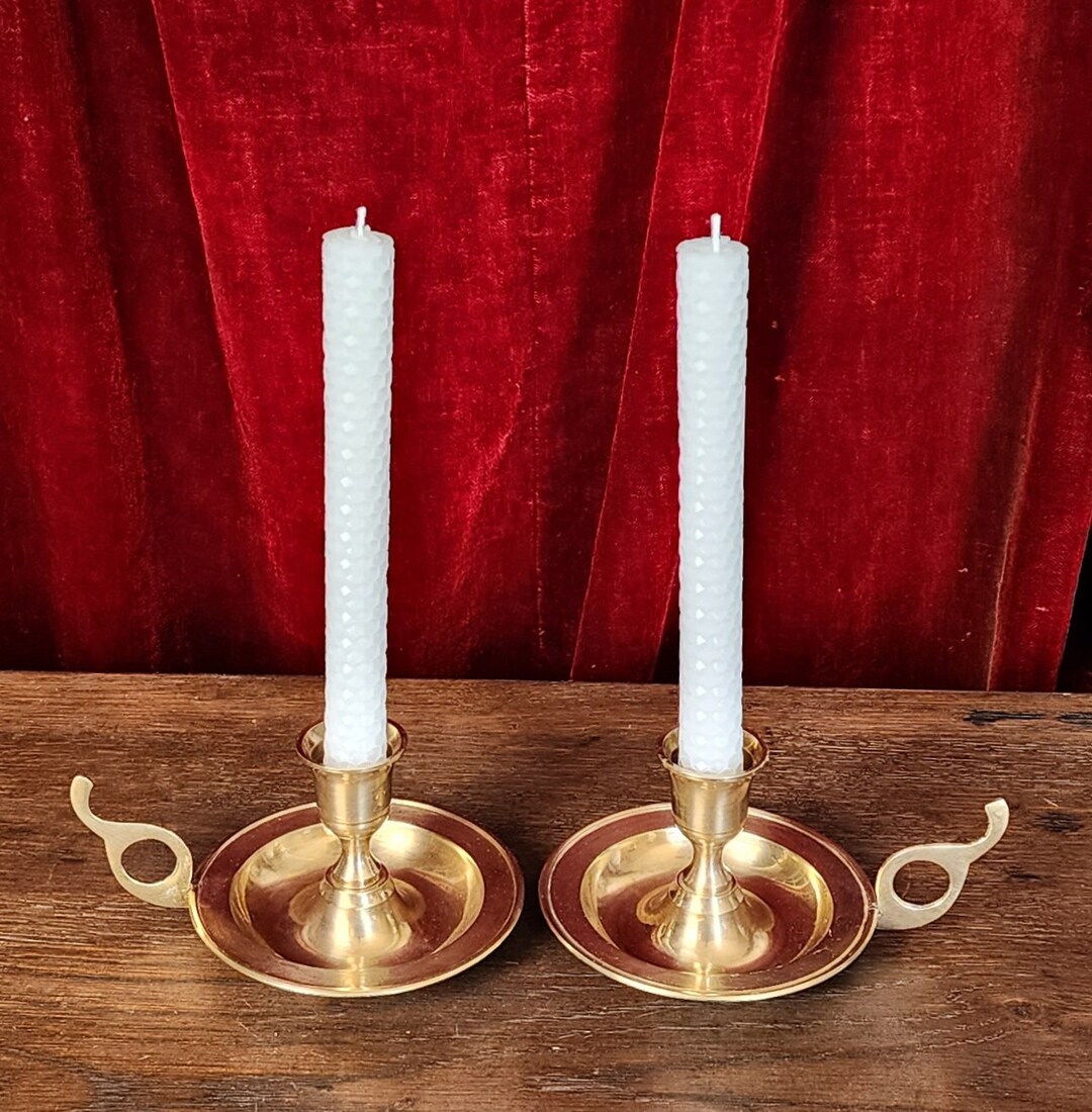 1950s Brass Chambersticks Pair - Traditional Style Candle Holders - Etsy