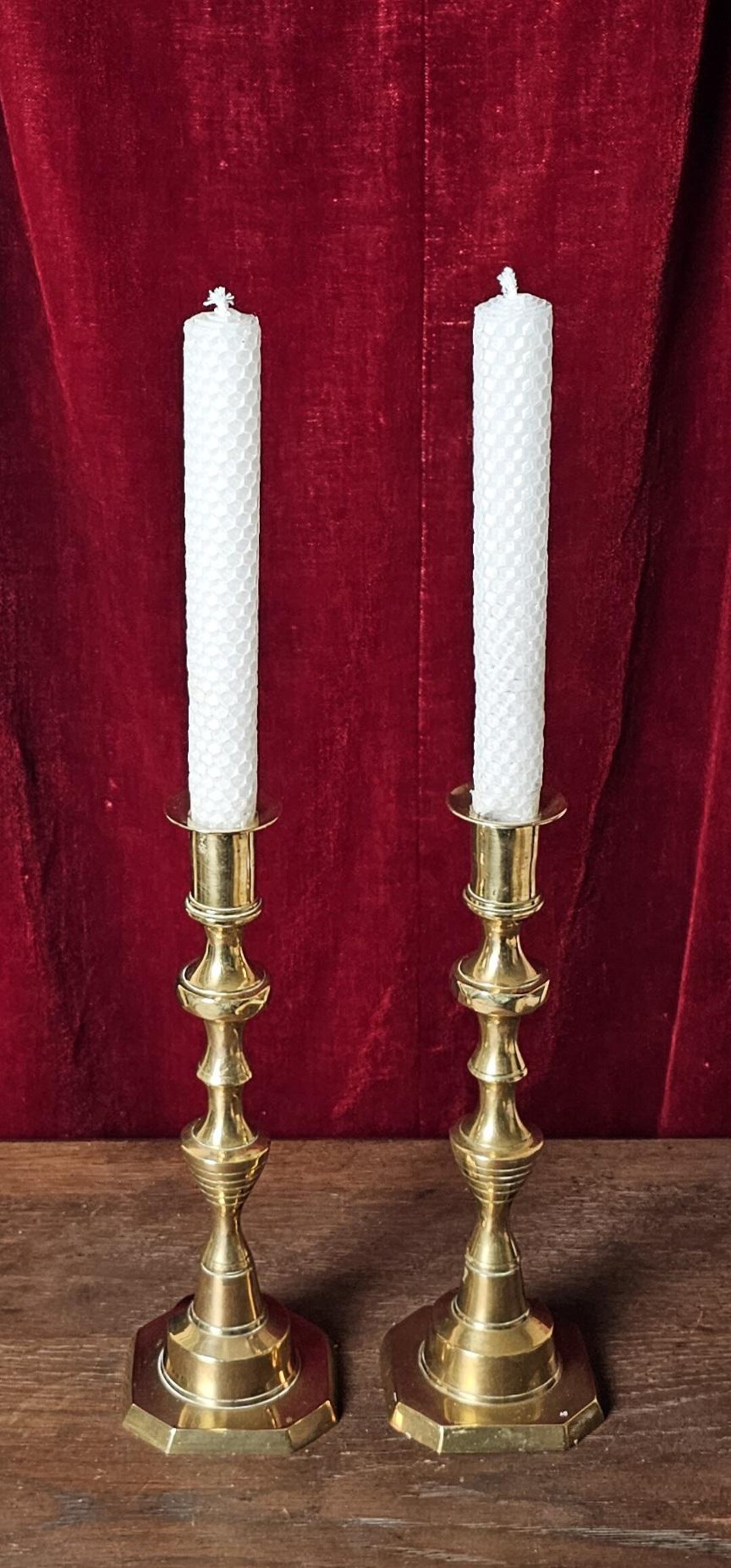 1890s ~ A Pair of High-quality VICTORIAN Brass Brass Candlesticks - Etsy