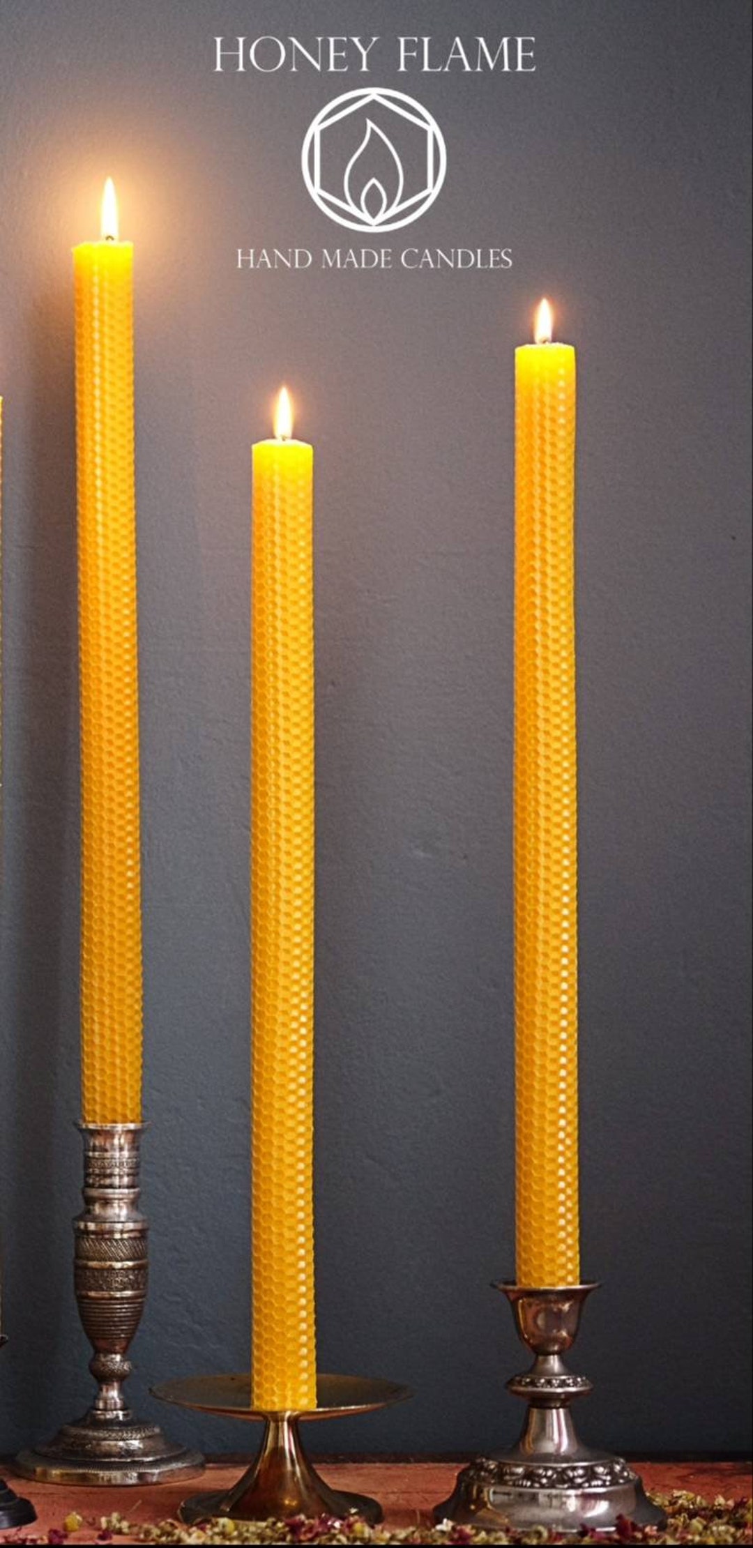 3 Extra Long Beeswax Candles, 42cm, Eco-friendly - Etsy