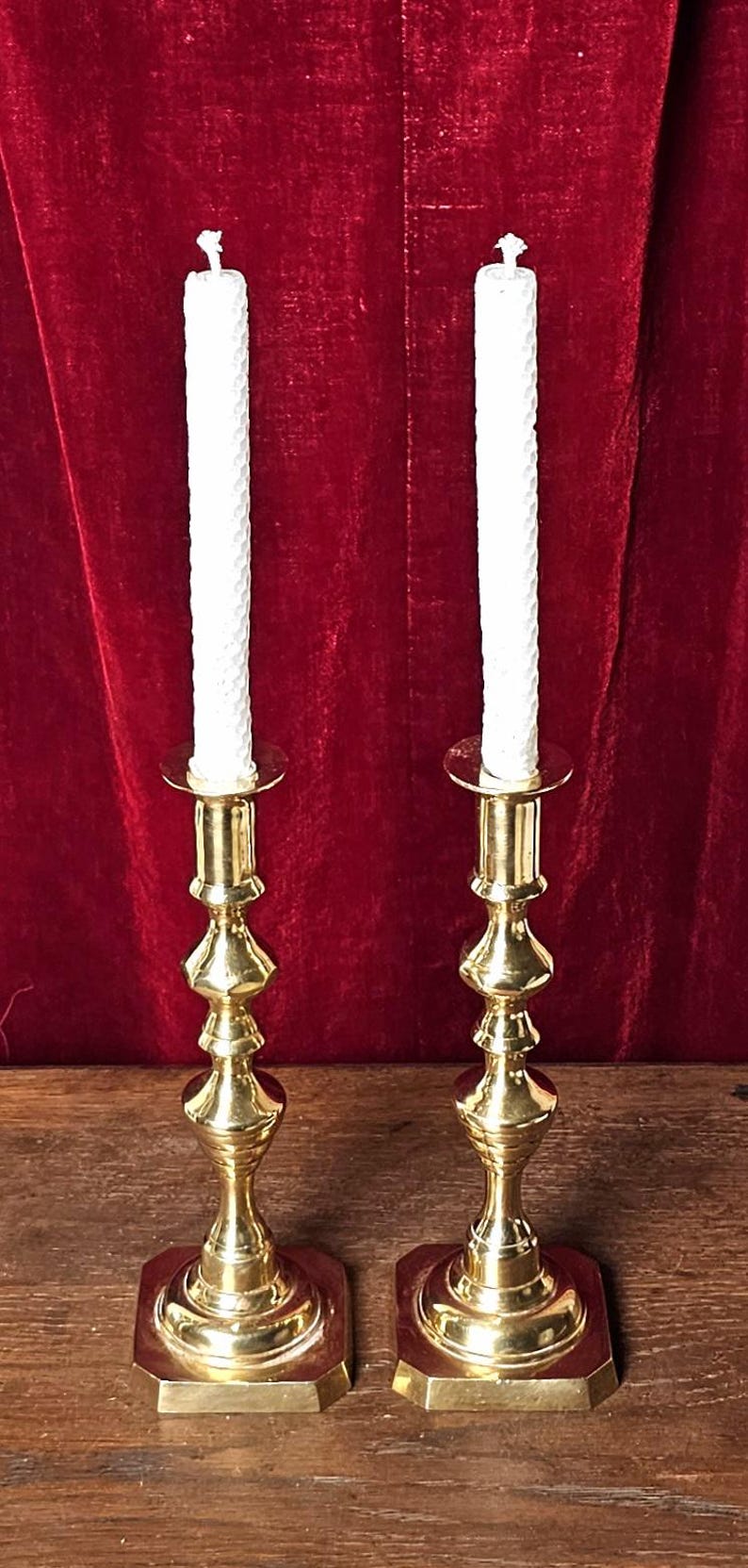 Victorian Brass Candlesticks, 1890s Diamond Jubilee Pair - Etsy