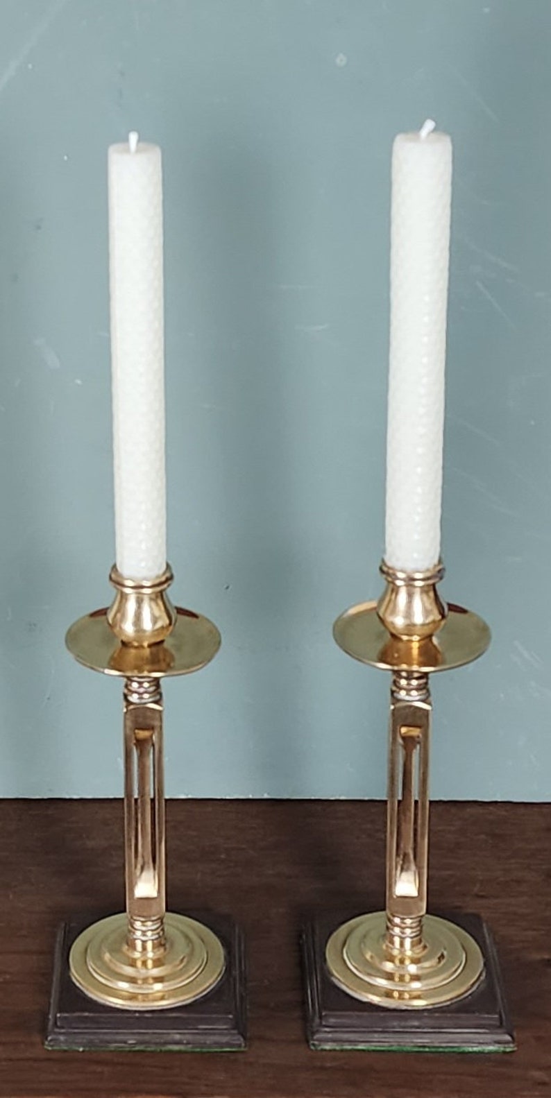 Antique Edwardian Brass Candlesticks, Aesthetic Movement Decor - Etsy