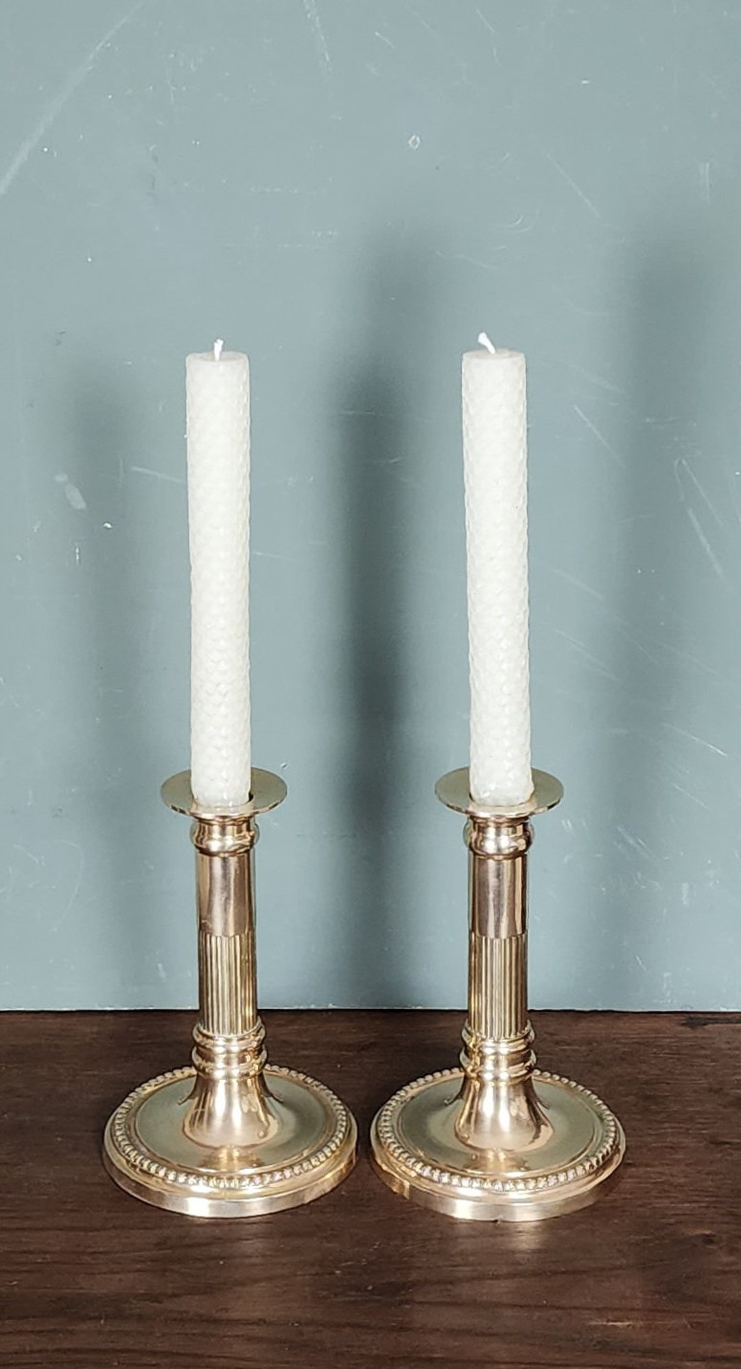 1900s ANTIQUE EDWARDIAN Pair of High-quality Brass Candlesticks - Etsy