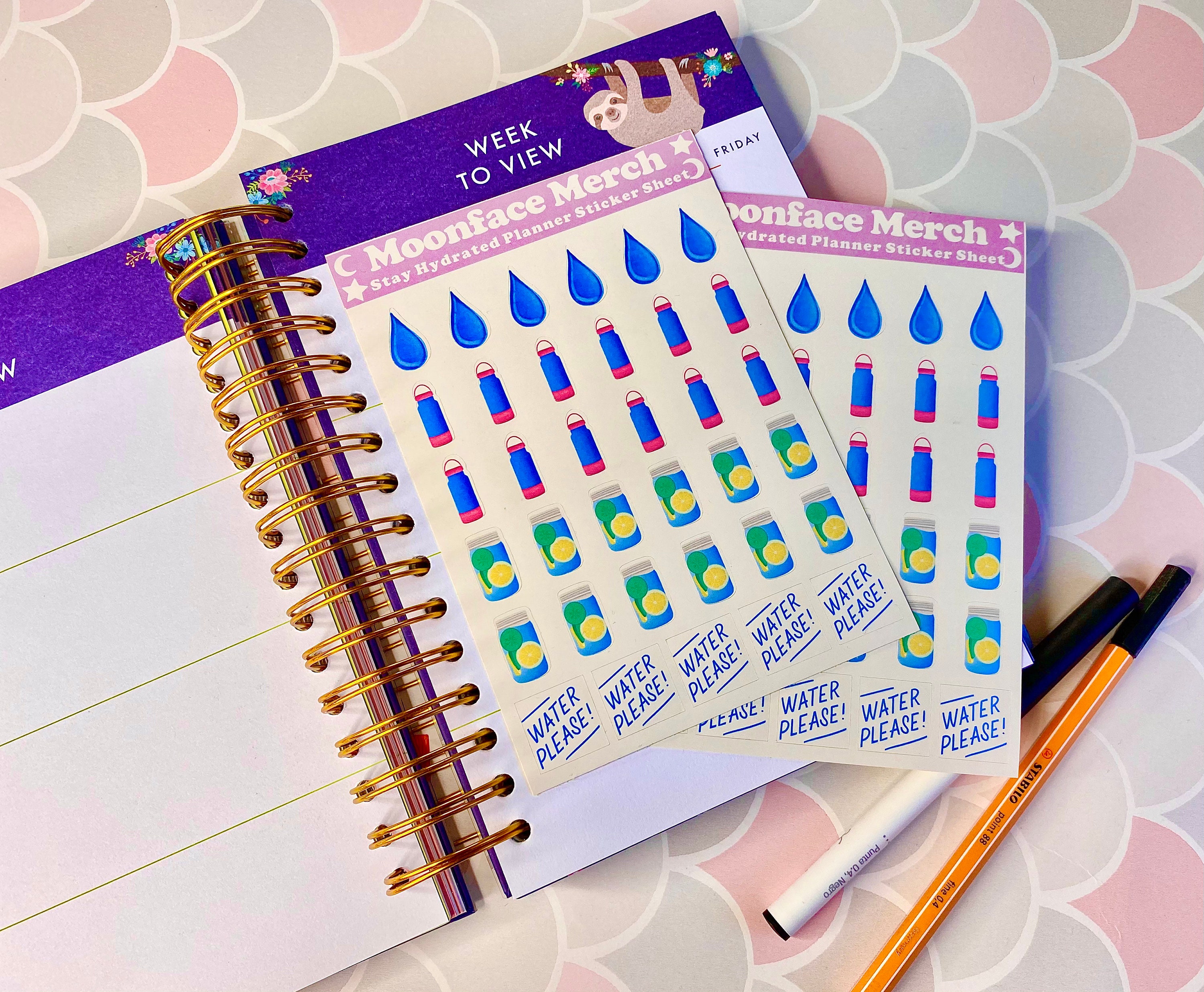 Handmade Hydration Sticker Pack for Water Journals / Hydration Trackers ...