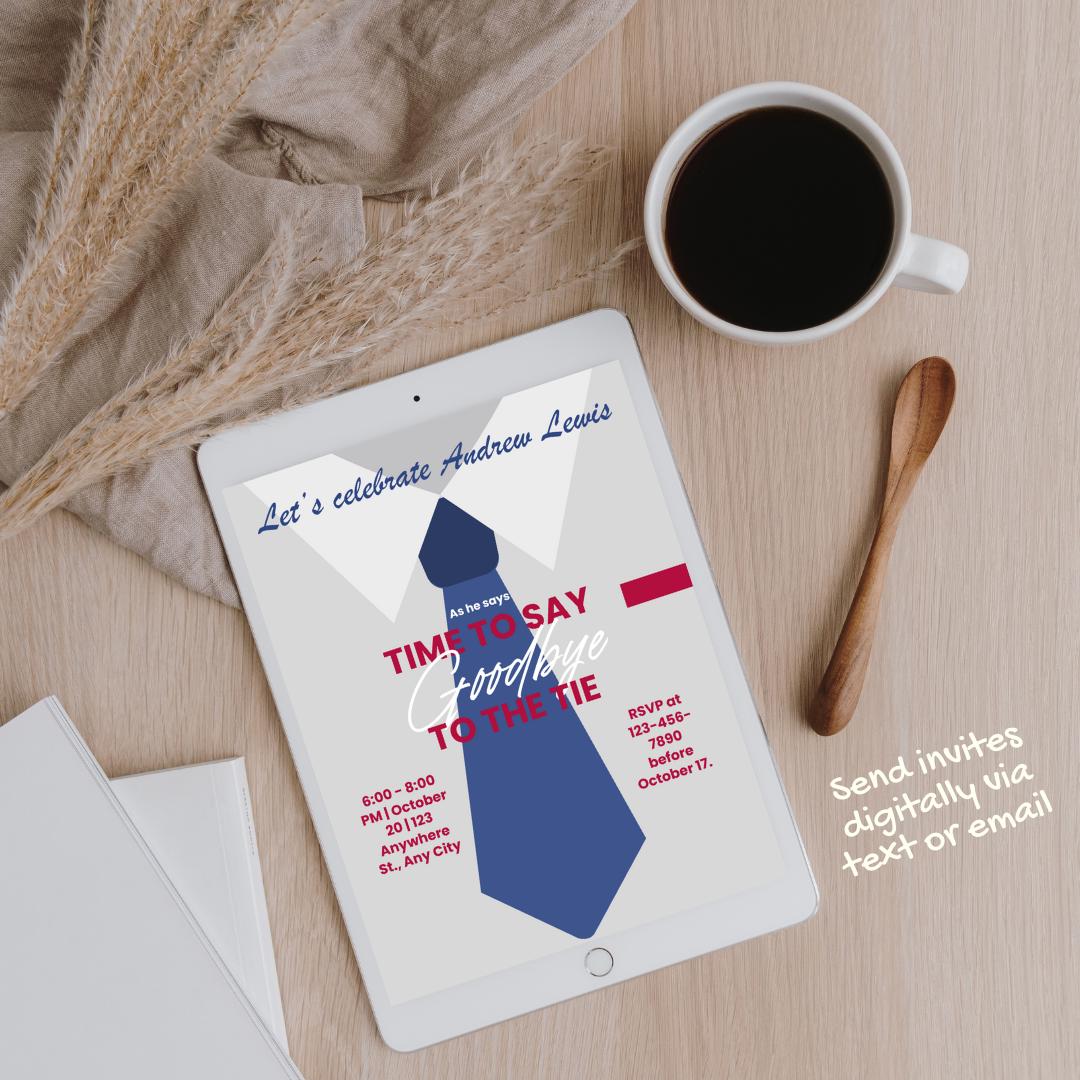 Retirement Party Invitation: Goodbye to the Tie, Editable Canva ...