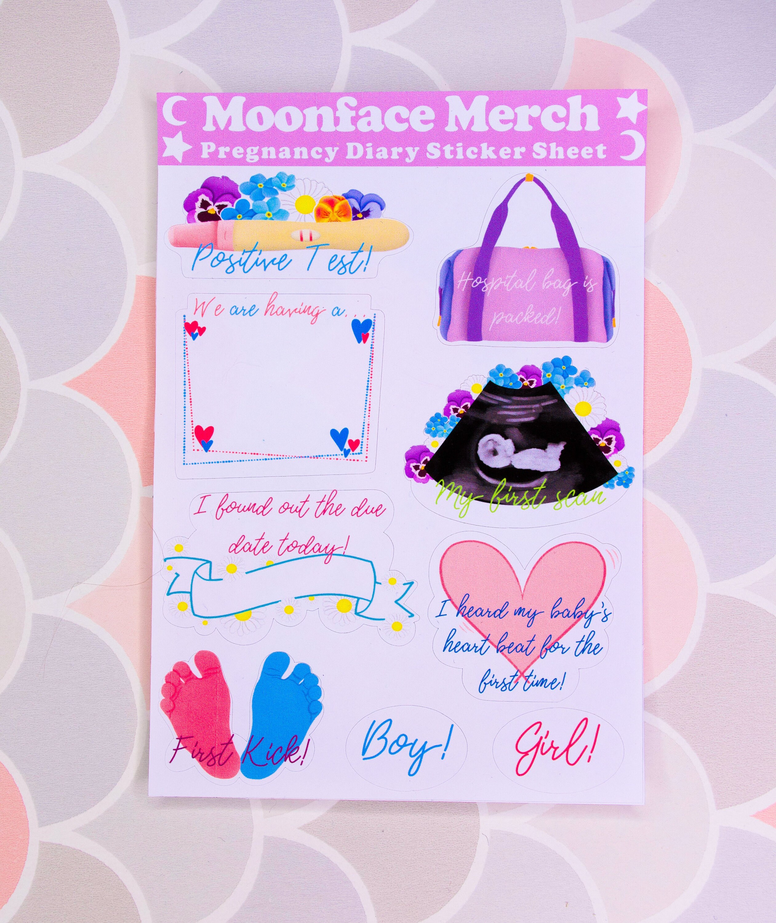 Materials Pregnancy Daily Journal Sticker Pack Pastel Color Functional ...