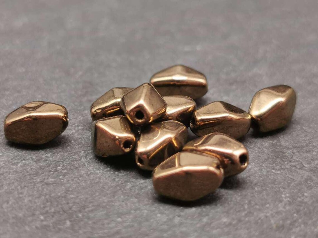 25 Long BICONE 8 X 6 Mm - New Shape - Bronze - Bohemian Glass Beads - B ...