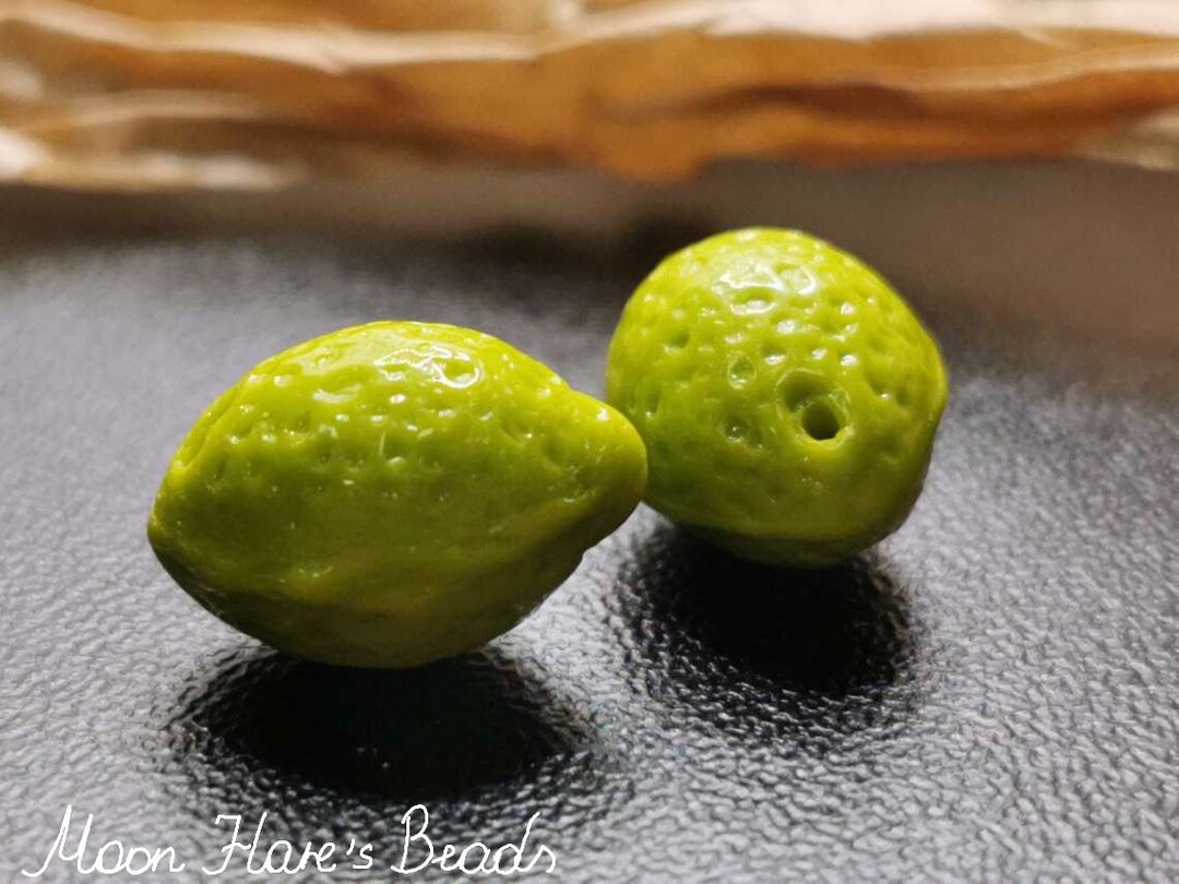 8 Bohemian LIMES 14 X 10 Mm - Chartreuse Opaque Lemon Beads - Shiny ...