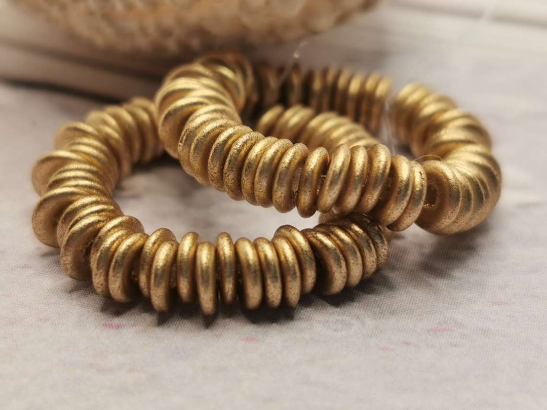 100 O-shaped Beads 4 X 1 Mm - Golden MATT - Spacers - Can Be Used as ...