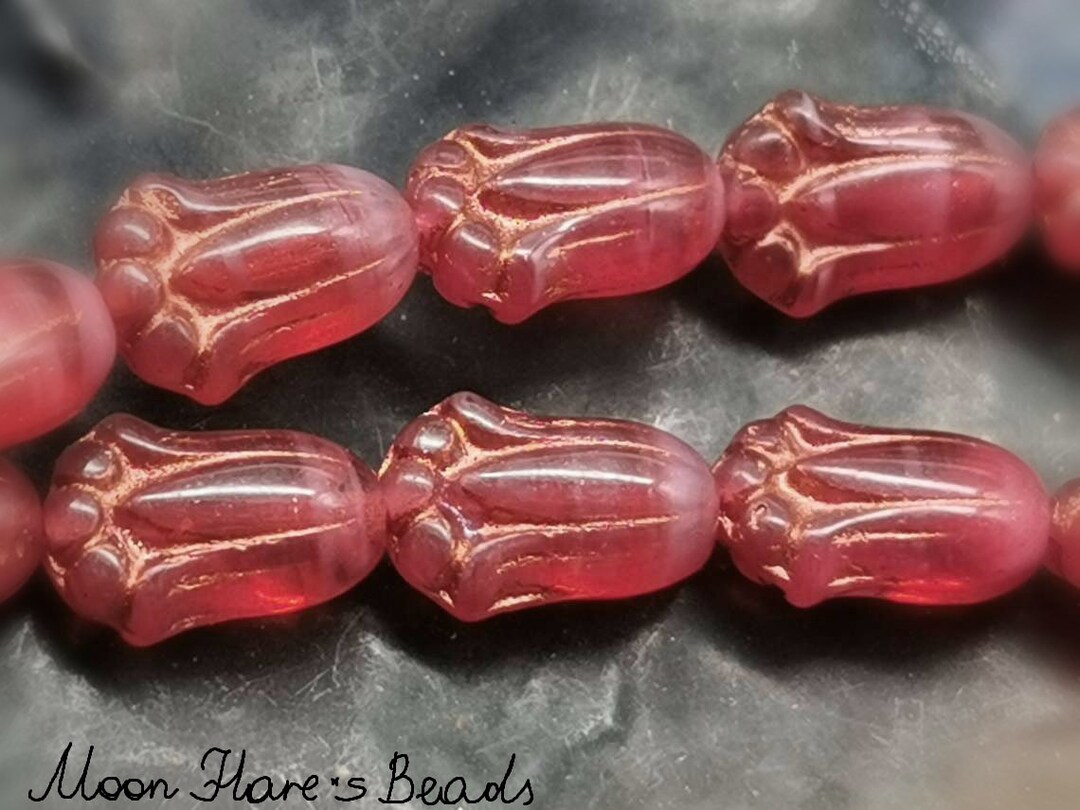 15 TULIPS Beads 12 X 8 Mm Deep Rosewood Opal Copper Premium CZ_796 - Etsy