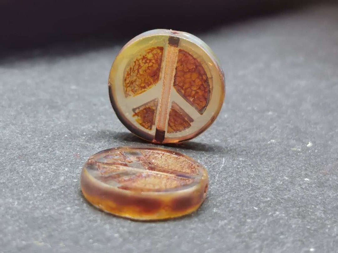 4 Peace Symbols 16 Mm Table Cut NATURAL COLORS Opal With Picasso ...