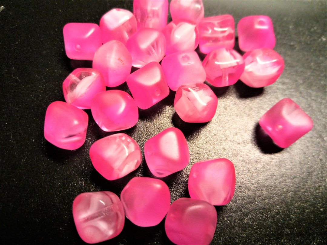 10 cuentas de vidrio Bohemian NEON bicone 7 x 9 mm - ABSOLUTE RARITY ...