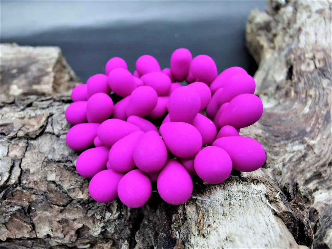 20 NEON Purple Drops 9 X 6 Mm - Pear Tear Drop - Opaque Neon Purple ...