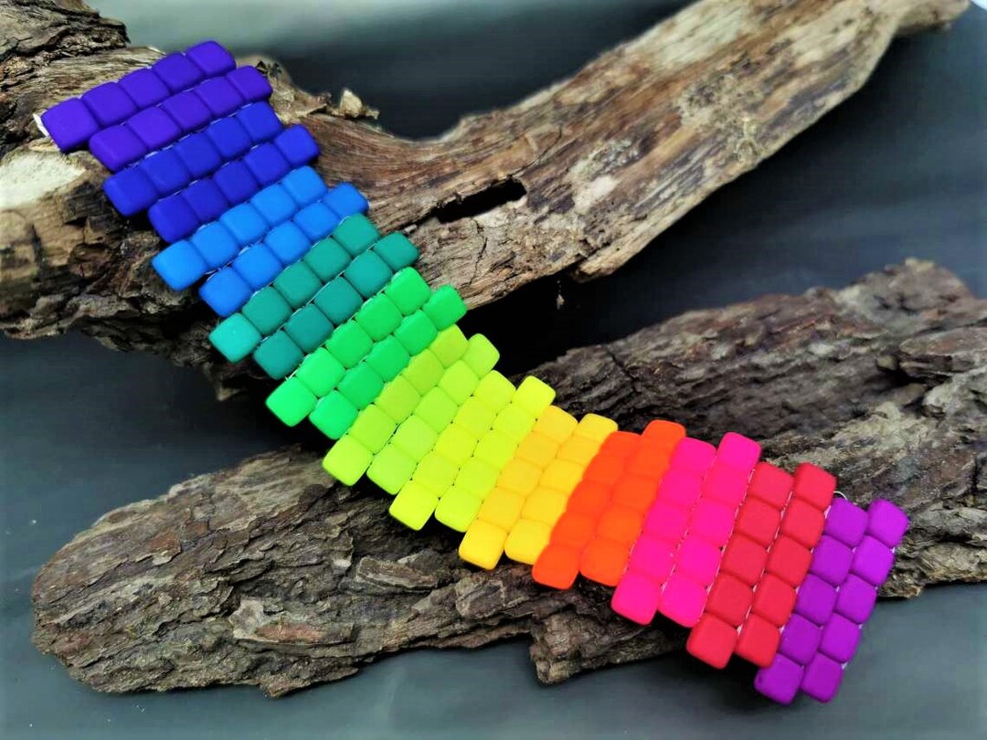 Bohemian NEON Tiles 6 Mm Double Hole - Checkmates - Silk Glass Matt ...