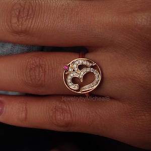 Om Symbol Ring Round Cut Moissanite Hindu Religious Om Ring 14k Gold ...