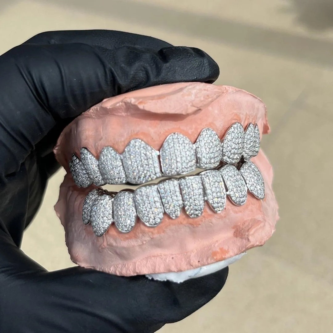 VVS AAA Moissanite Grillz, 8 Top & 8 Bottom Moissanite Grills, Custom ...