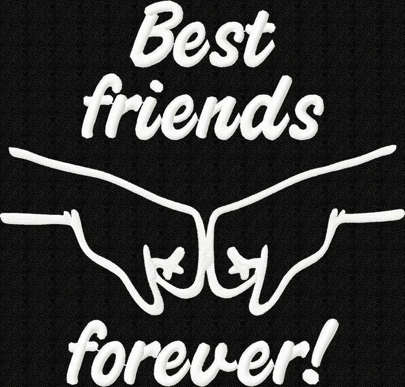 Friends Forever Embroidery Design, Machine Embroidery (digital Download ...