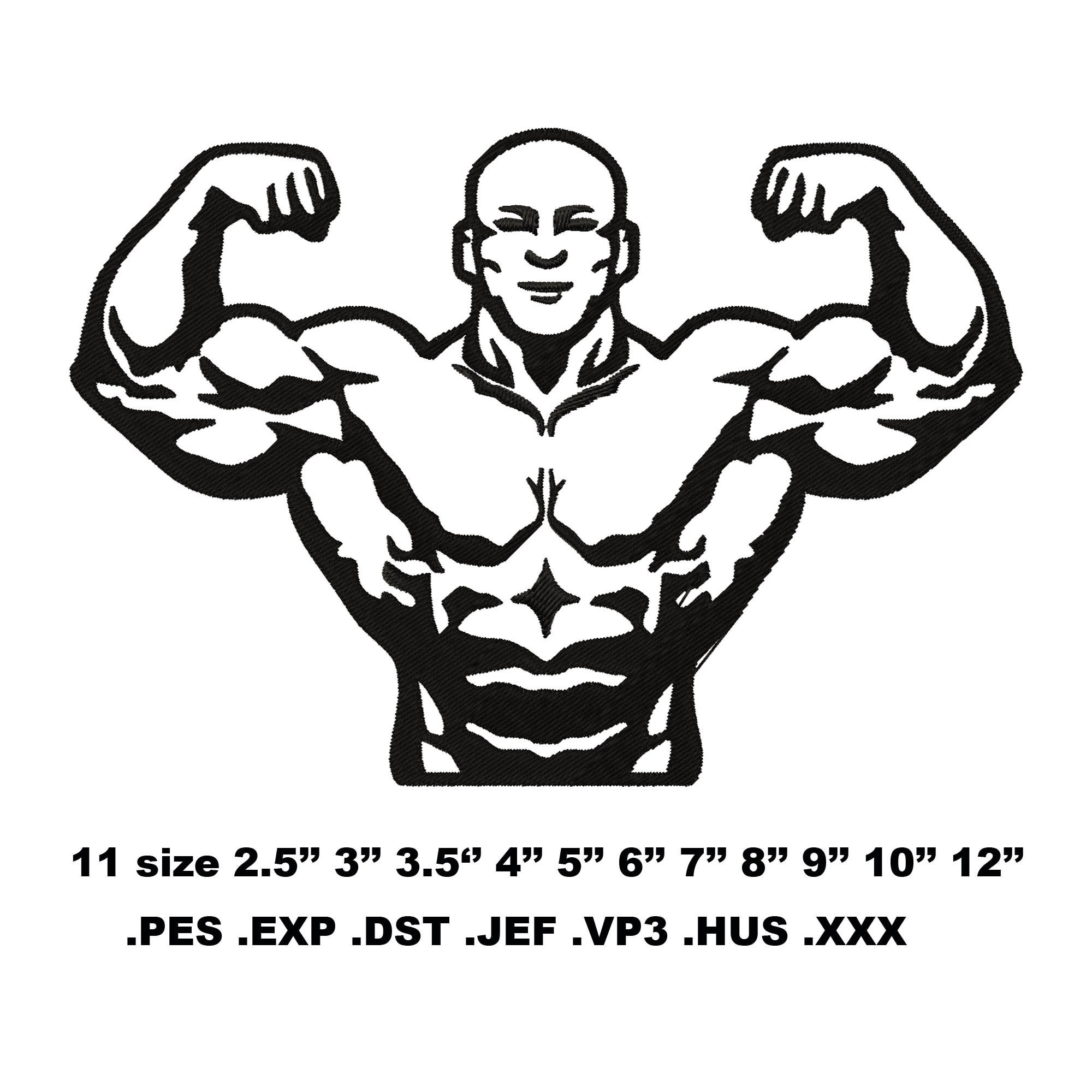 Bodybuilder Embroidery Designs. Files With Design for Machine - Etsy