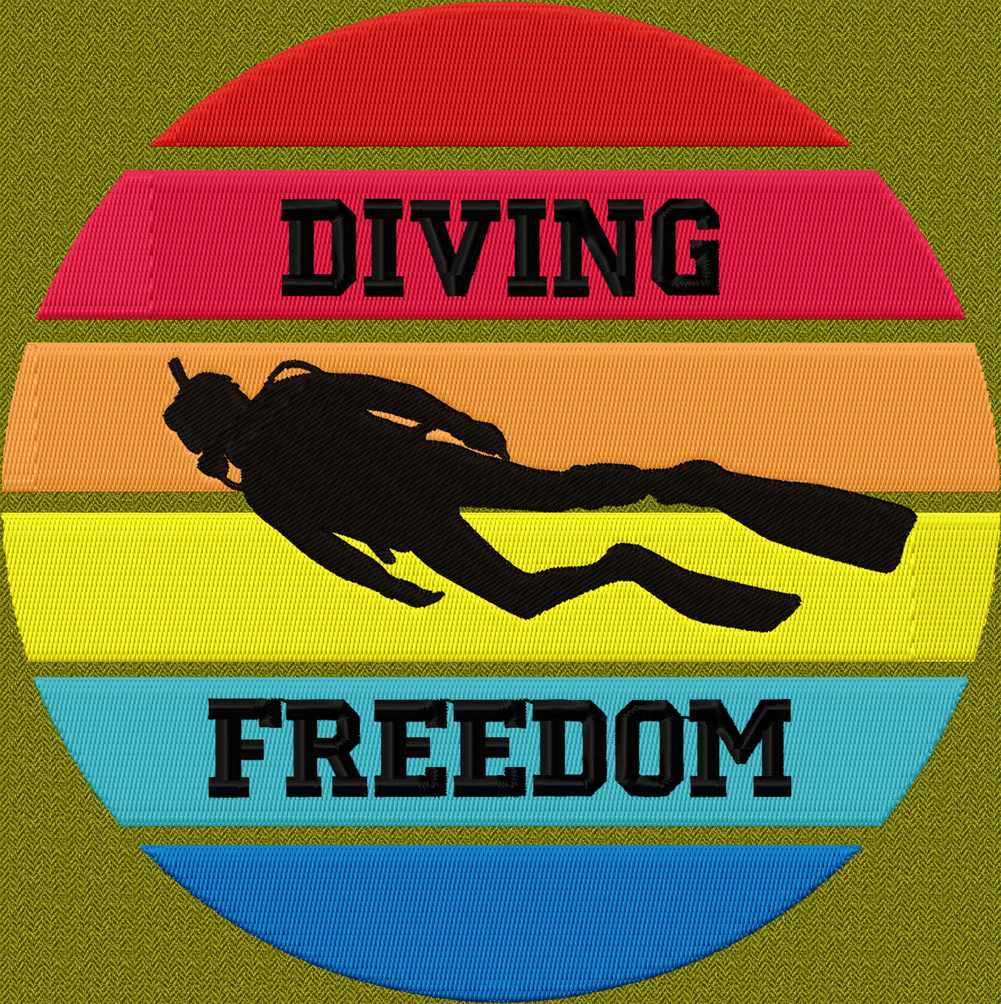 Embroidery Designs Diving Freedom. Files With Design for | Etsy