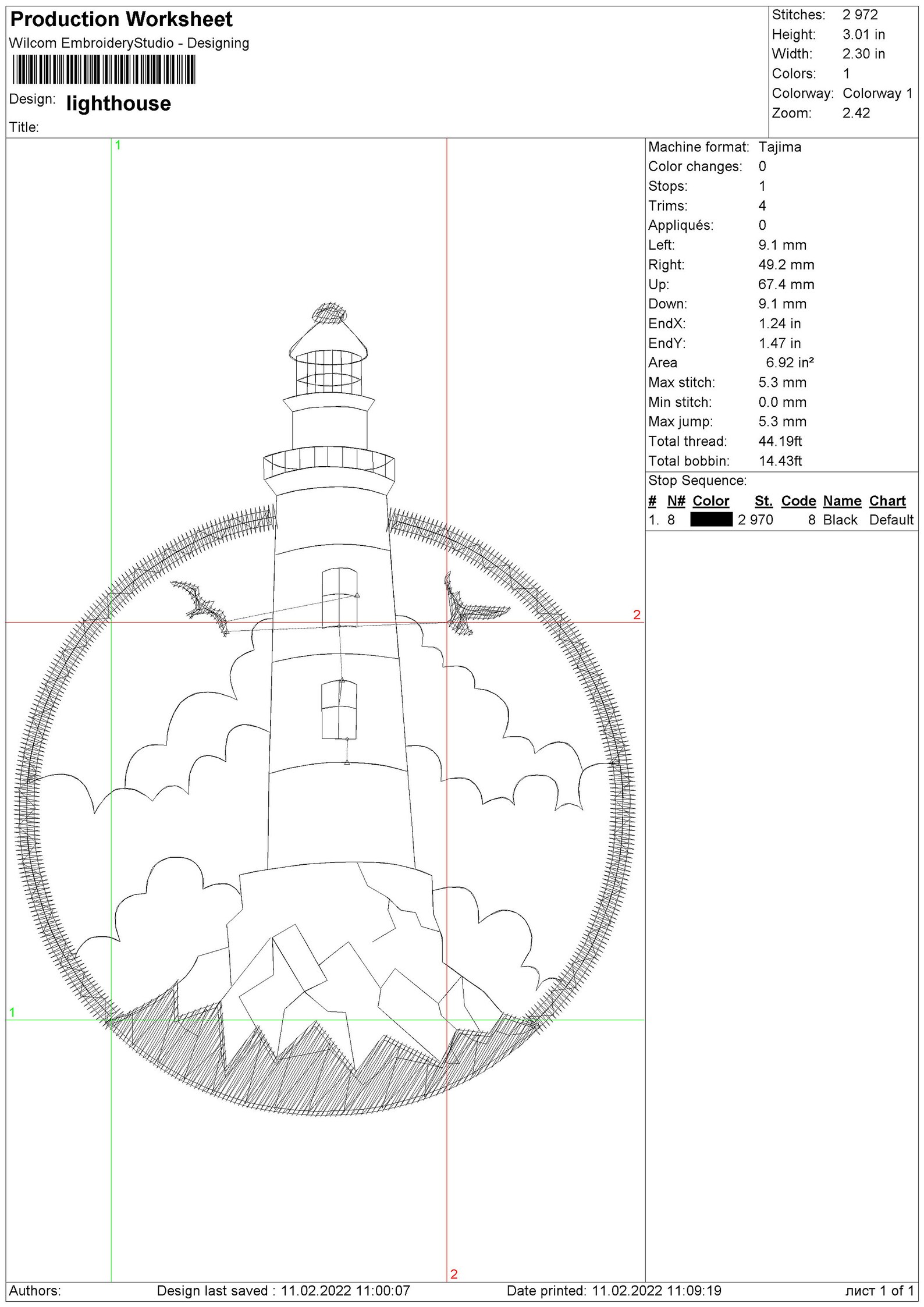 Lighthouse Embroidery Design. Files With Design for Machine - Etsy