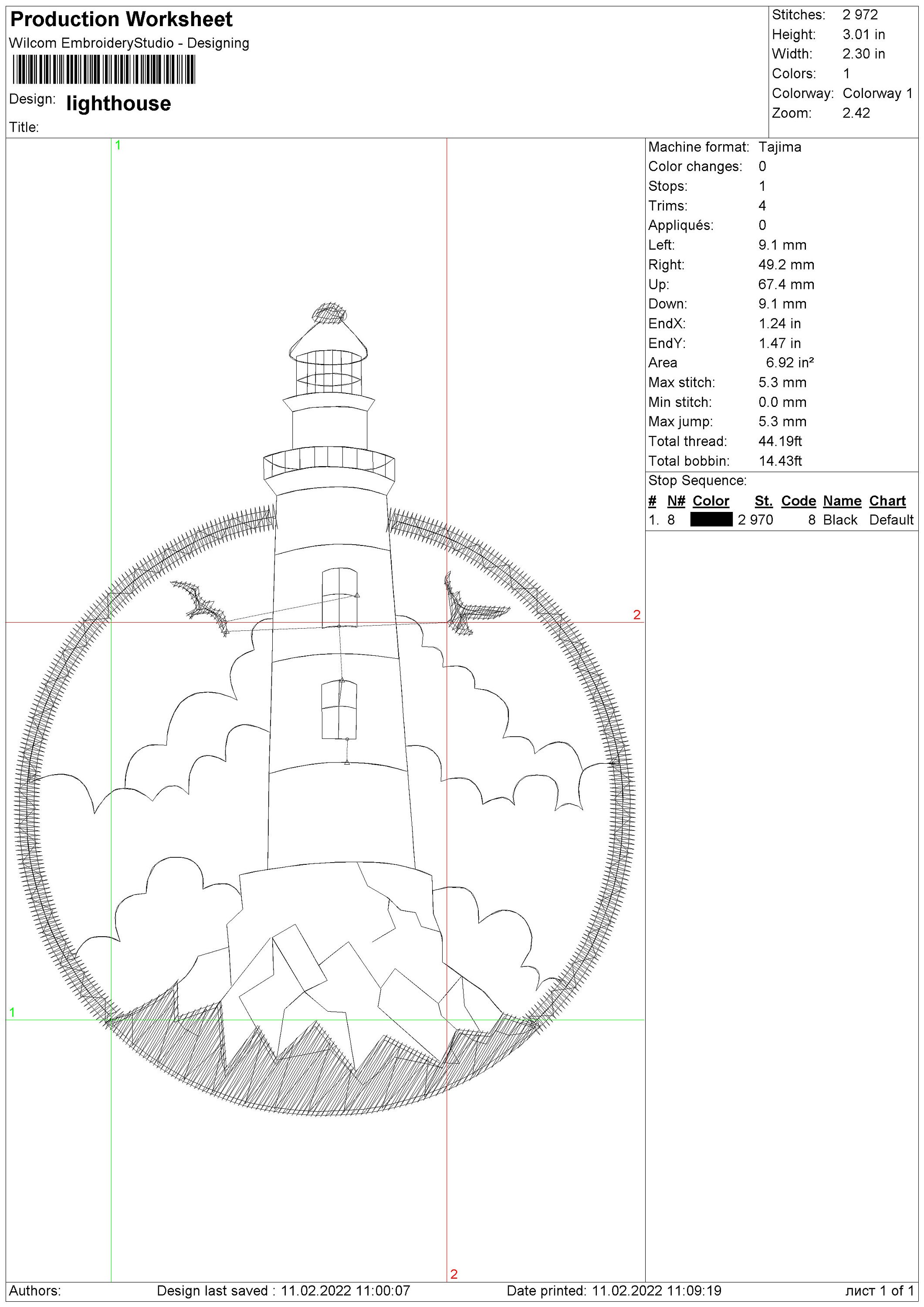 Lighthouse Embroidery Design. Files With Design for Machine - Etsy