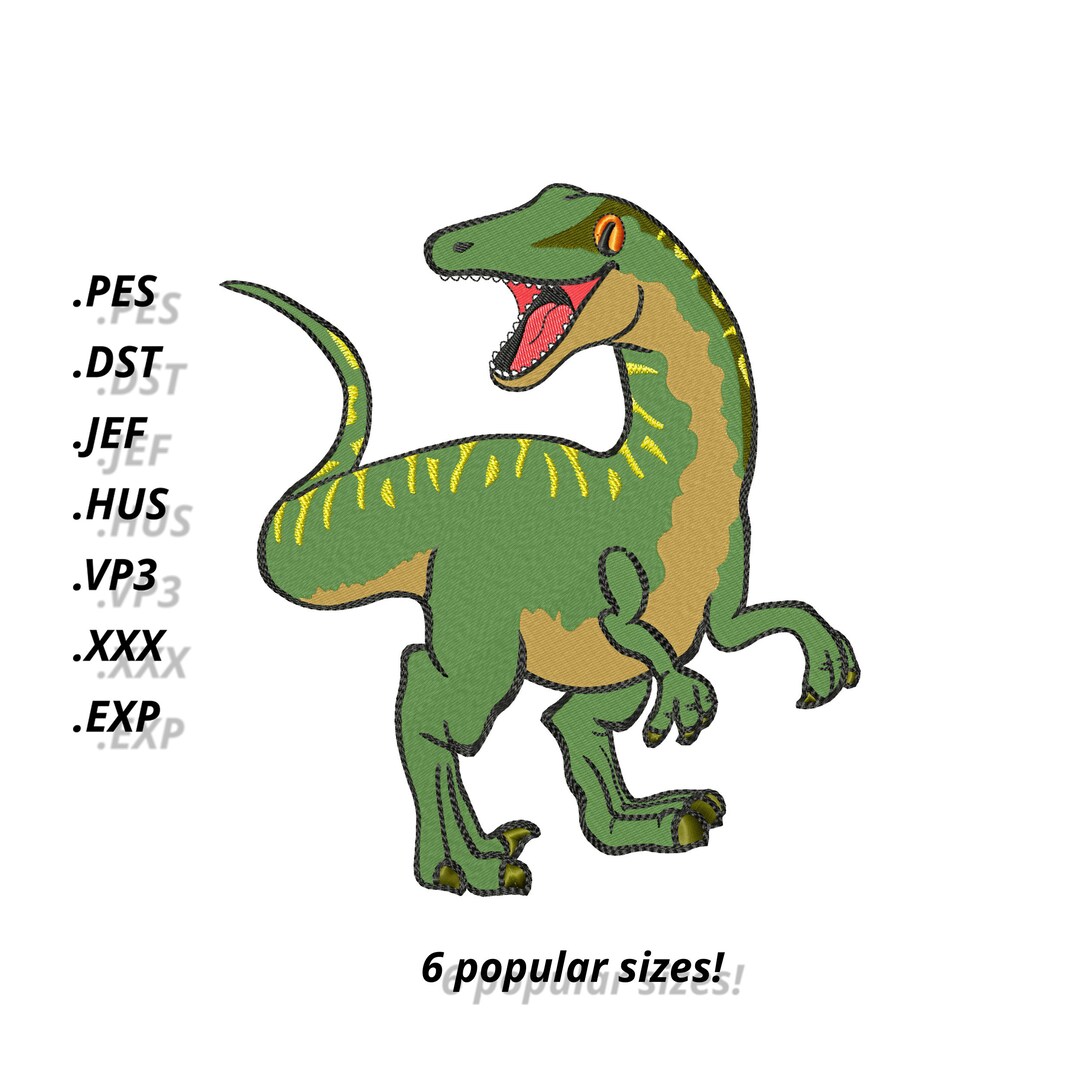 Raptor Dinosaur Machine Embroidery Design (digital Download) - Etsy
