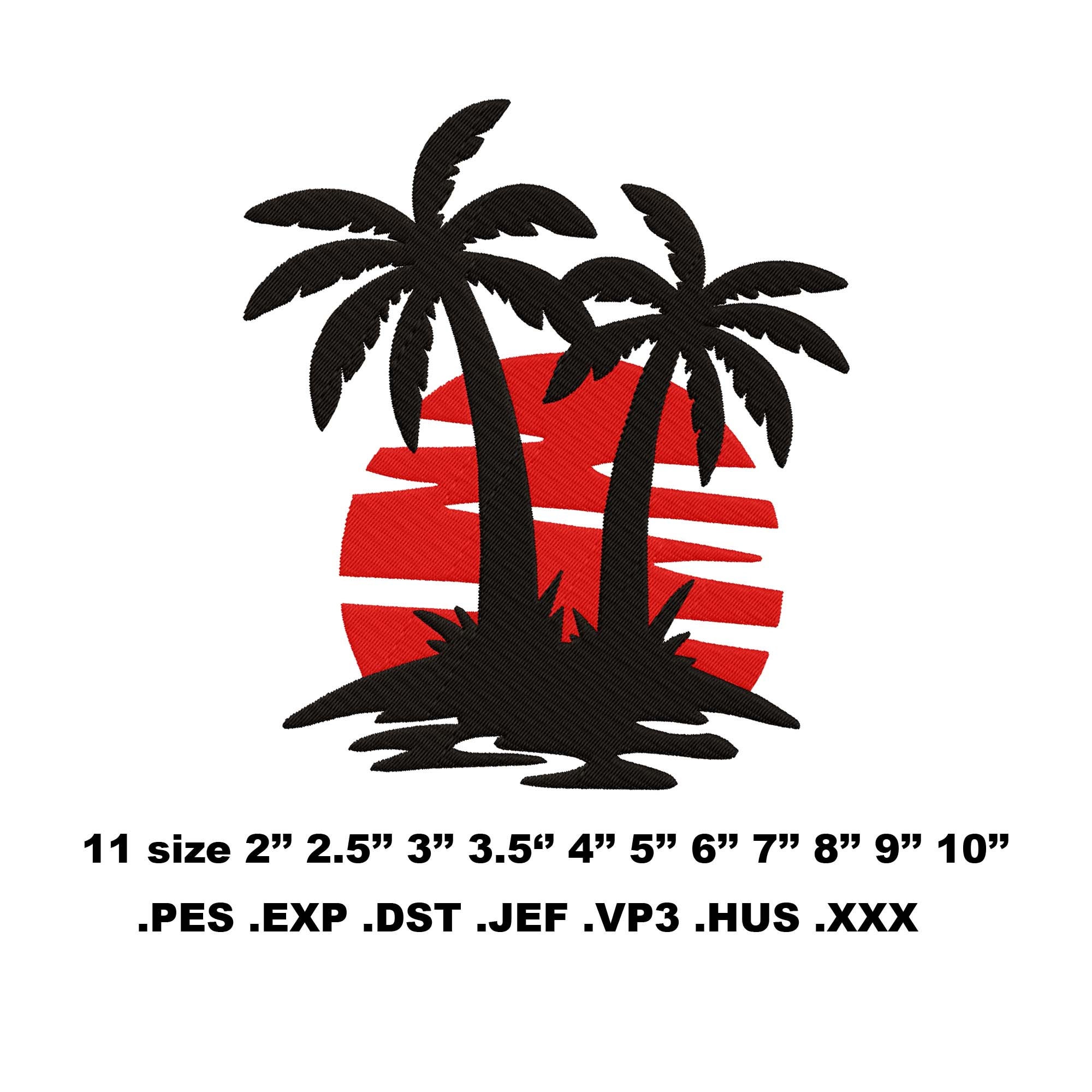 Palm Trees Embroidery Designs . Files With Design for - Etsy