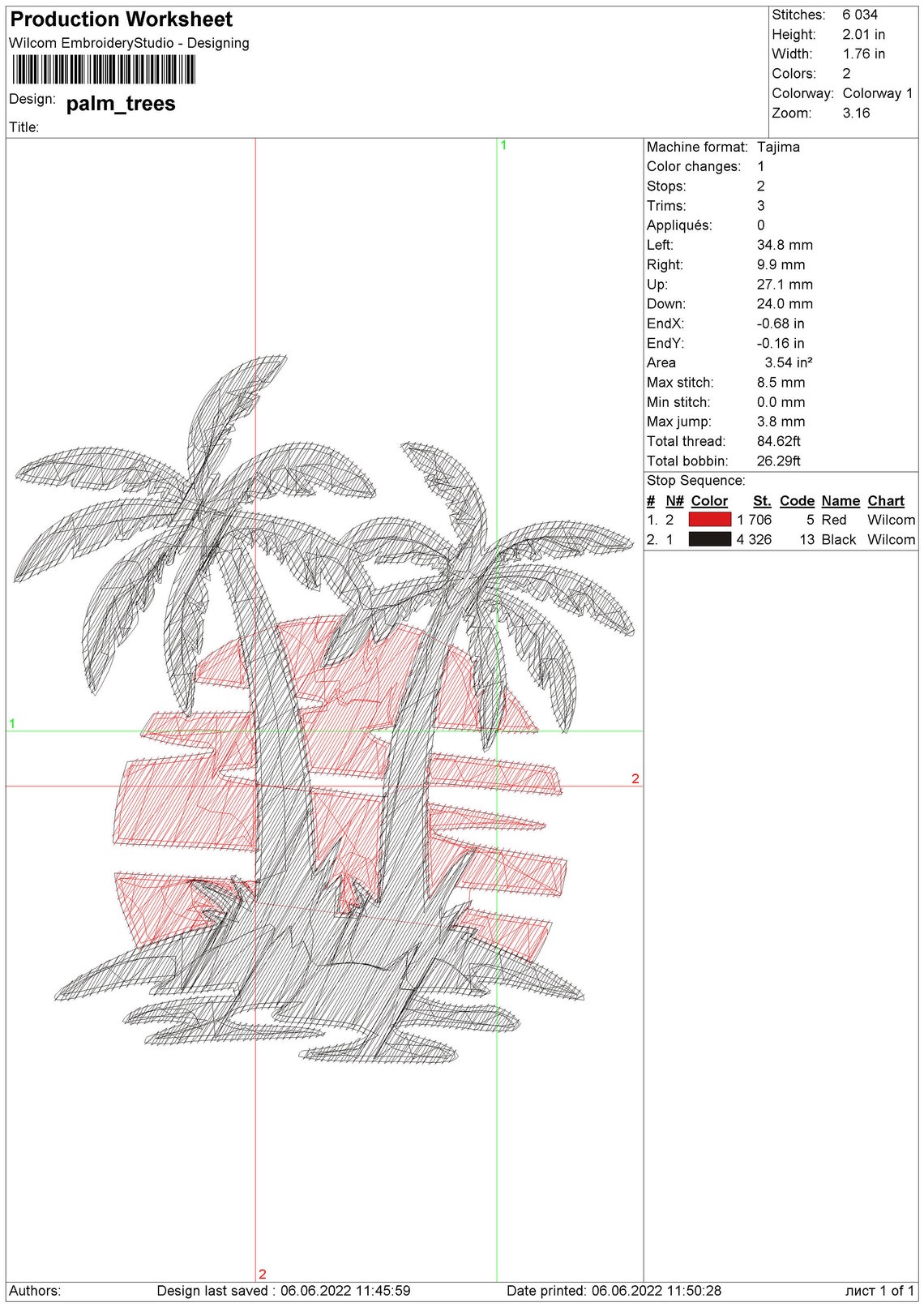 Palm Trees Embroidery Designs . Files With Design for - Etsy