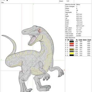 Raptor Dinosaur Machine Embroidery Design (digital Download) - Etsy