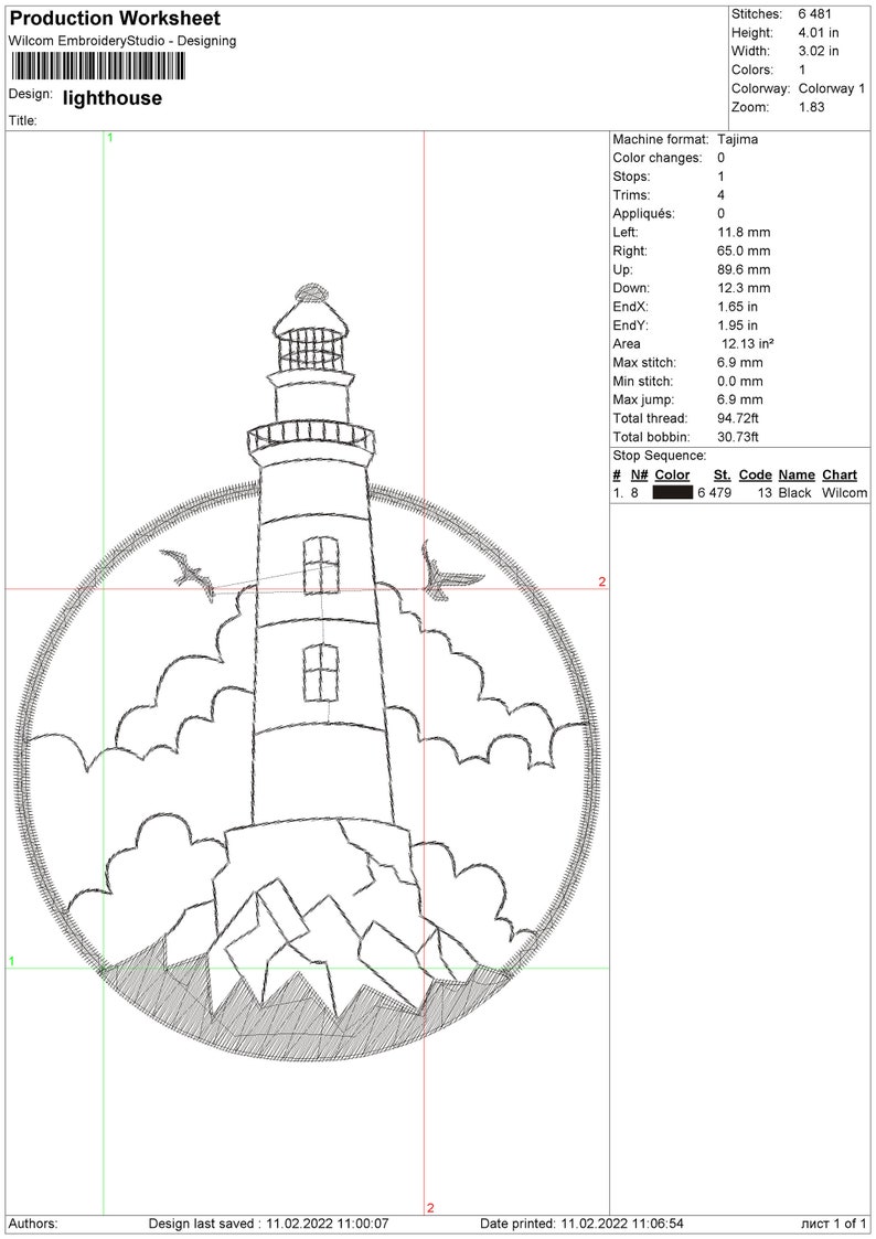 Lighthouse Embroidery Design. Files With Design for Machine - Etsy