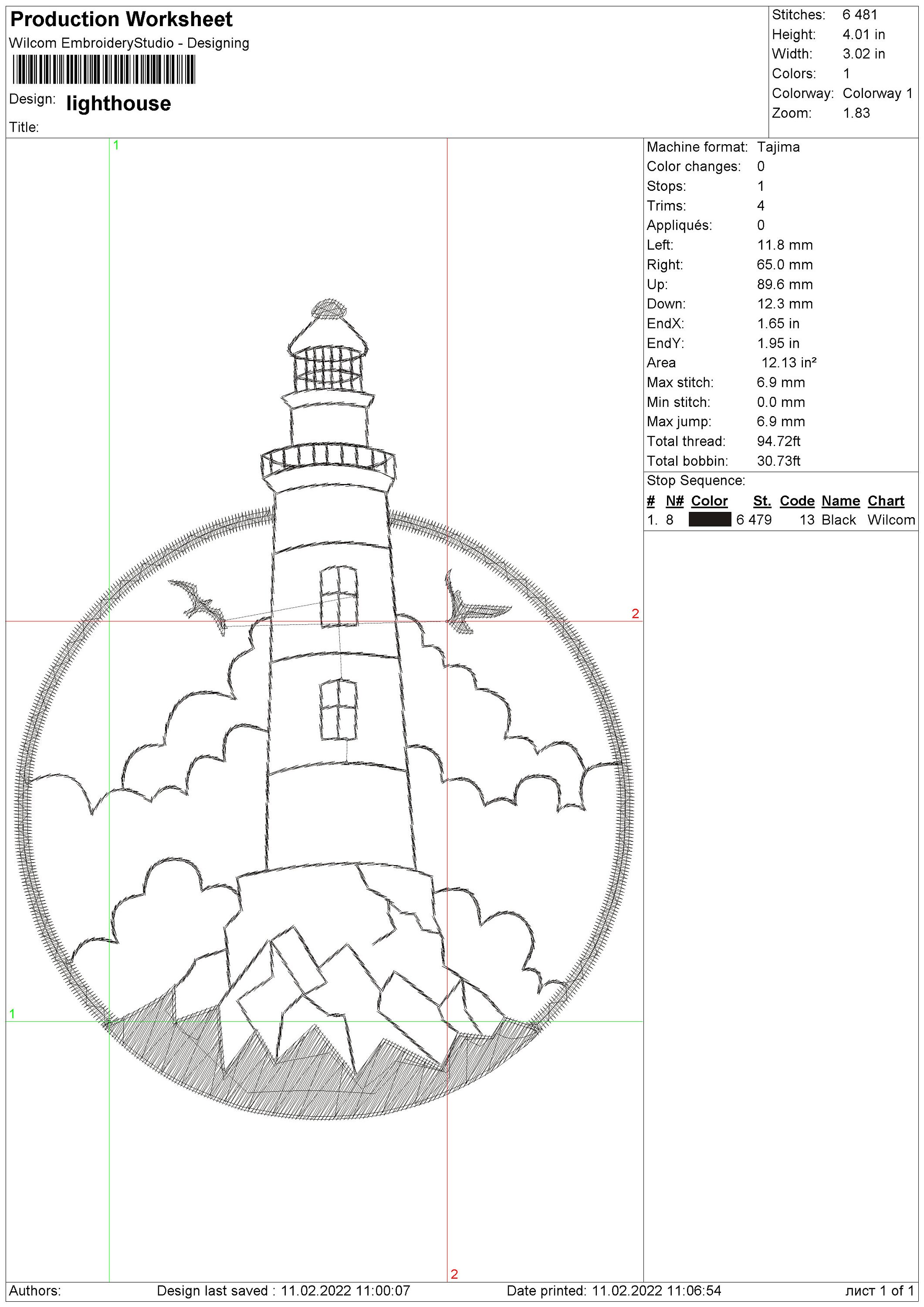 Lighthouse Embroidery Design. Files With Design for Machine - Etsy