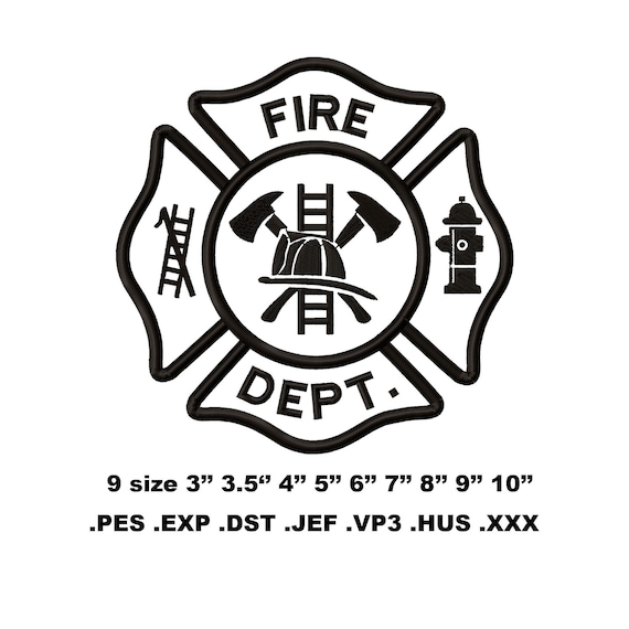 Embroidery Design Fire Dept. Files With Design for Machine - Etsy