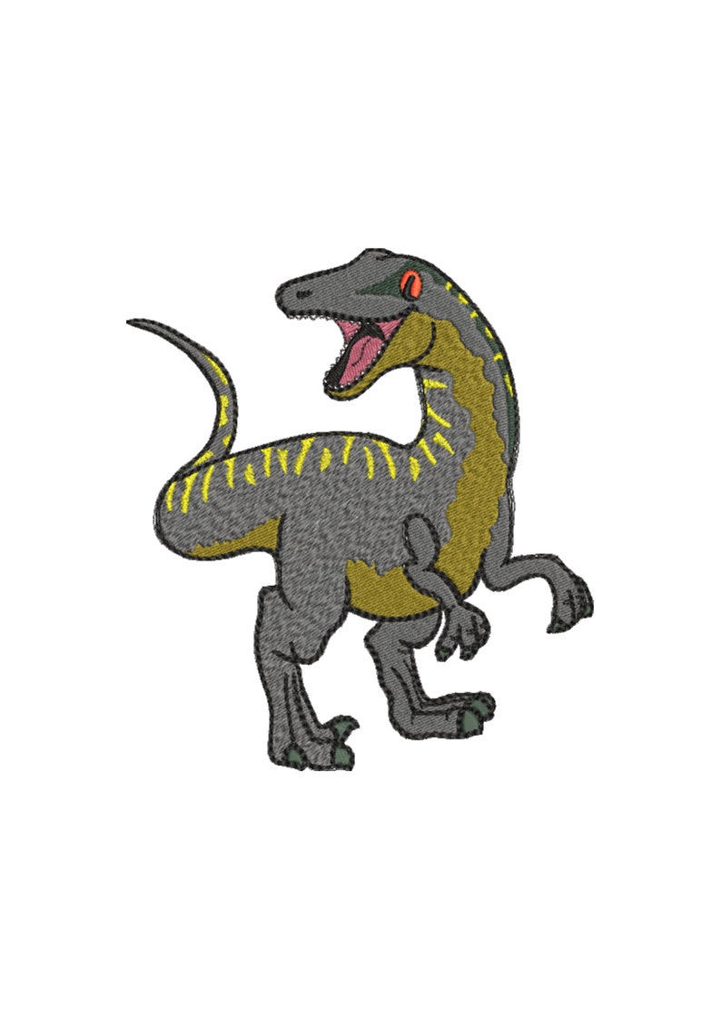 Raptor Dinosaur Machine Embroidery Design. Digital Embroidery - Etsy