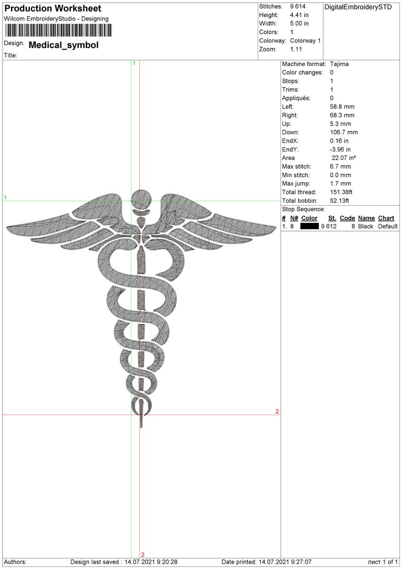 Medical Symbol Embroidery Design, Multiple Formats (digital Download ...