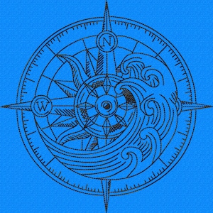 Exquisite Compass Sea Theme Embroidery Design - Perfect for Digital ...