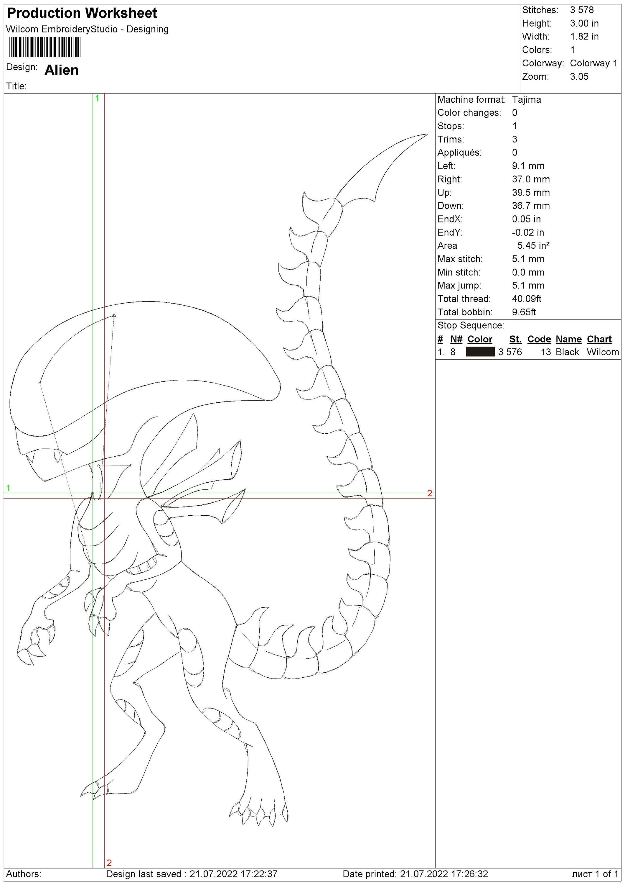 Embroidery Designs Alien. Files With Design for Machine - Etsy