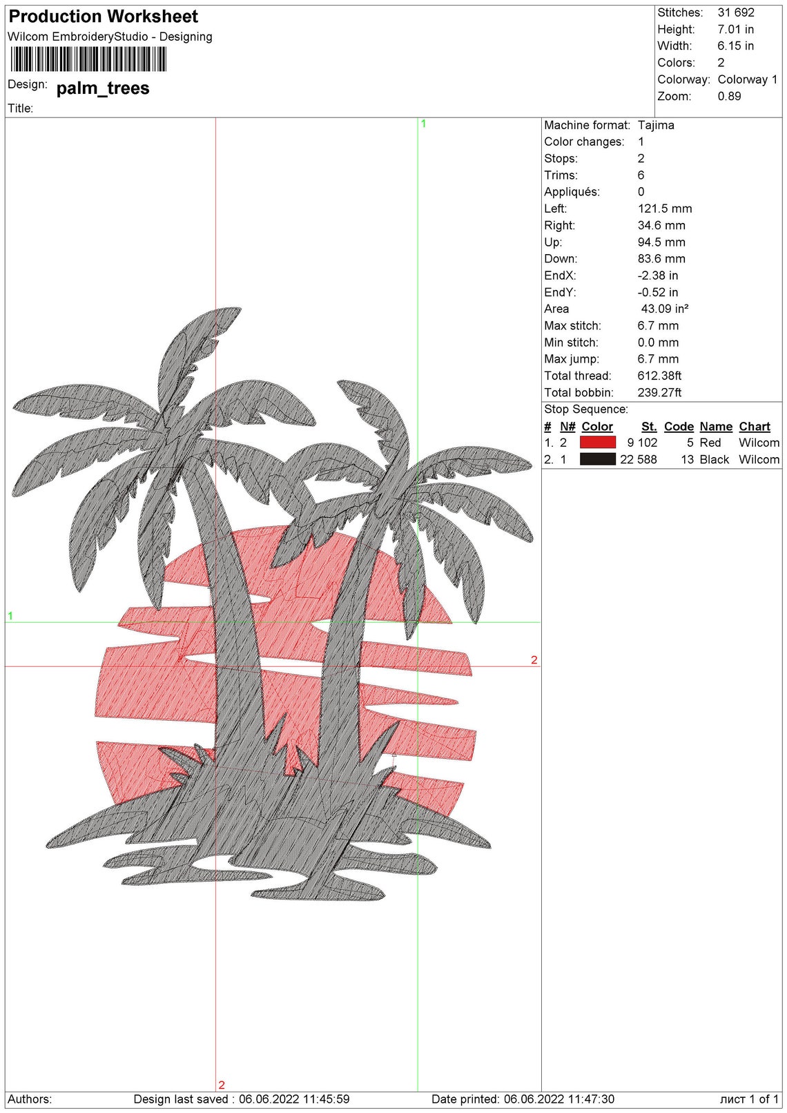 Palm Trees Embroidery Designs . Files With Design for - Etsy