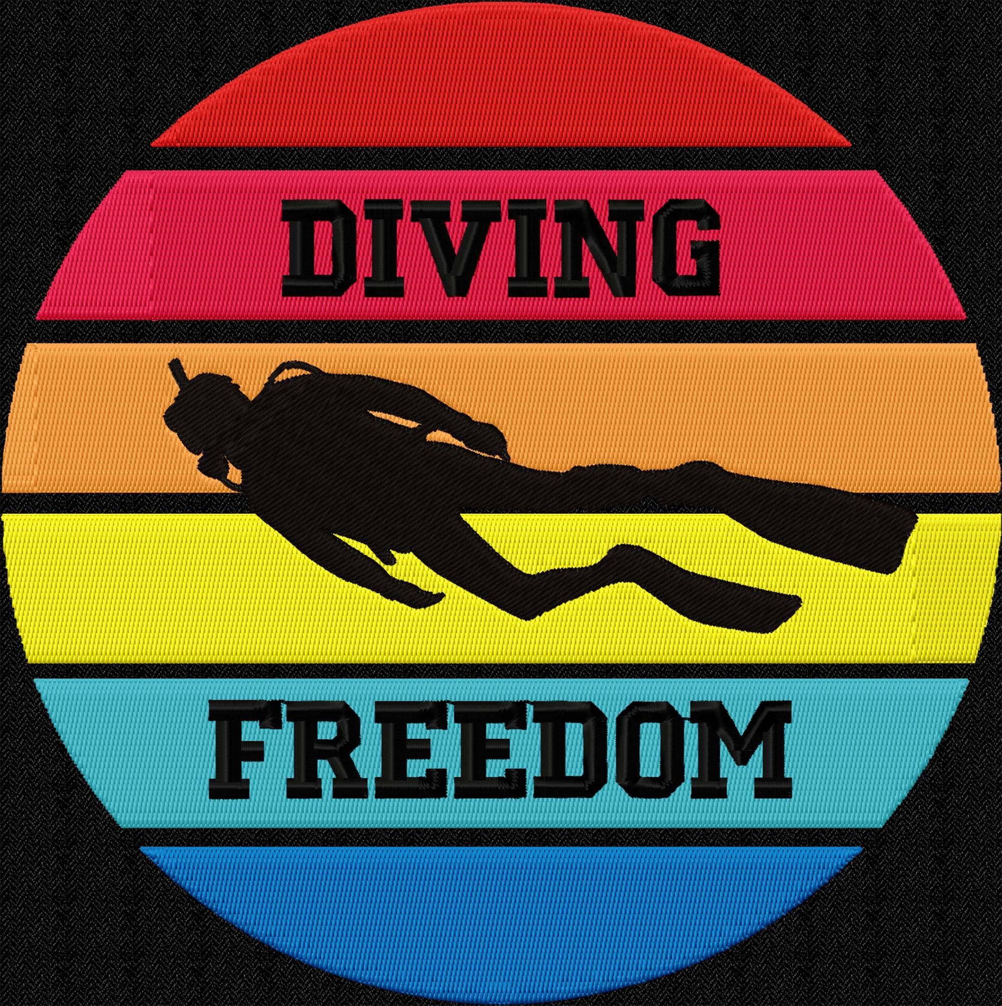 Embroidery Designs Diving Freedom. Files With Design for | Etsy