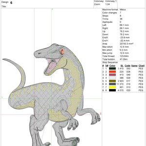 Raptor Dinosaur Machine Embroidery Design (digital Download) - Etsy