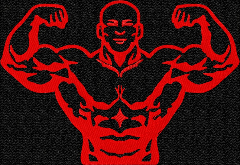 Bodybuilder Embroidery Designs. Files With Design for Machine - Etsy