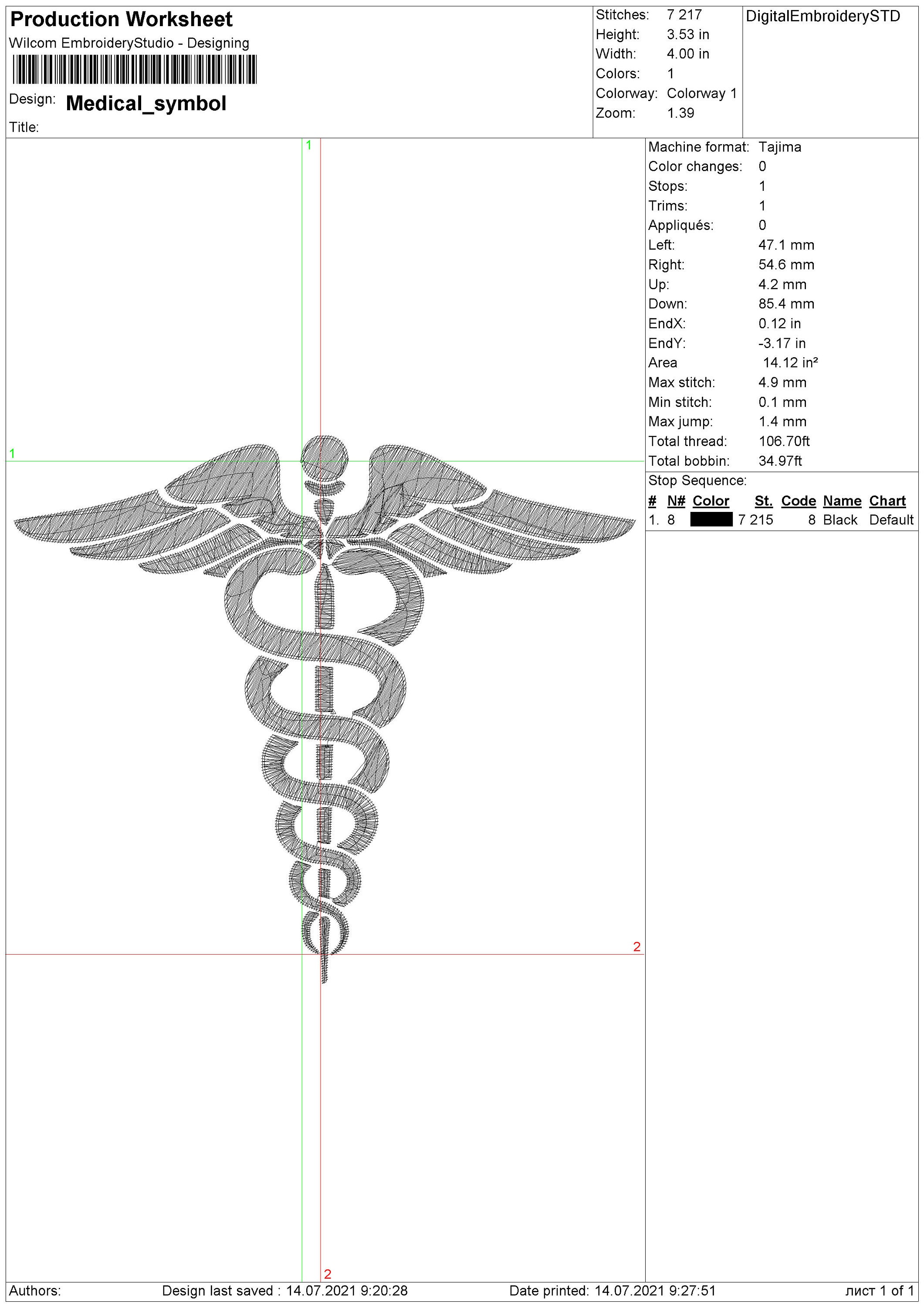 Medical symbol. Files with design for machine embroidery. | Etsy
